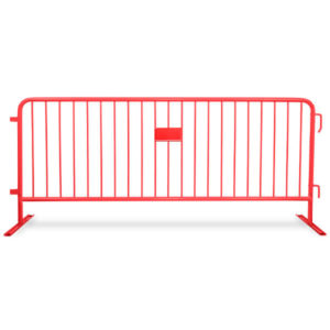 Metal Crowd Barricade – Steel Red 8FT Barricade Barrier – Stanchions.com
